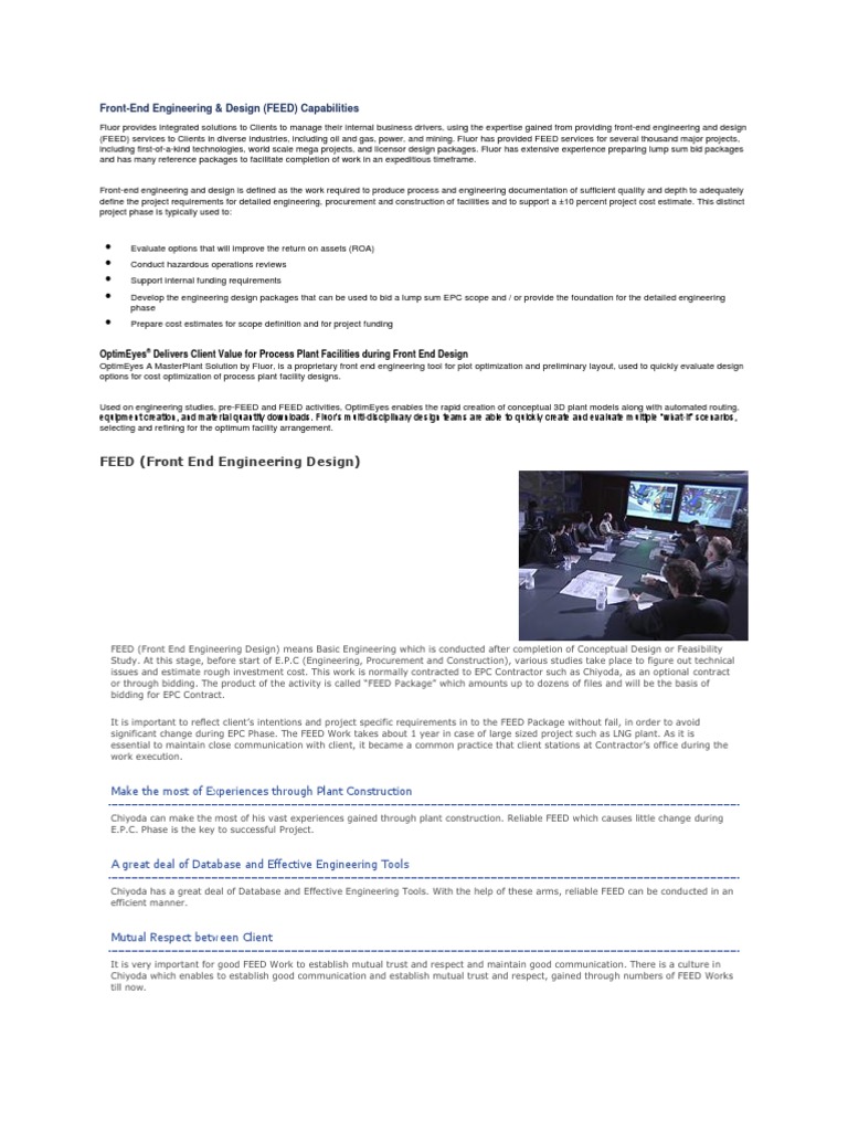 FEED (Front End Engineering Design) | PDF | Engineering Design Process | Construction Bidding