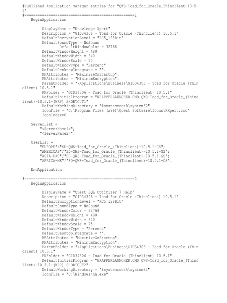 Toad for Oracle Thinclient 10.5.1 | PDF | Client (Computing) | Oracle ...