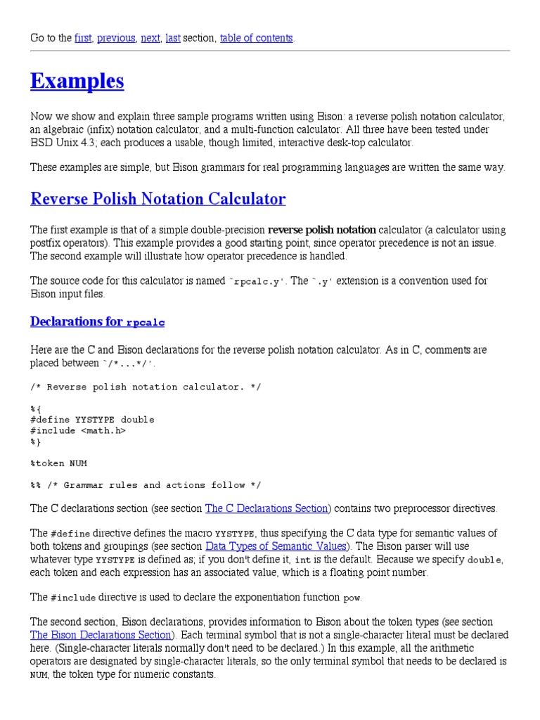 Examples: Reverse Polish Notation Calculator | PDF | Parsing | C (Programming Language)