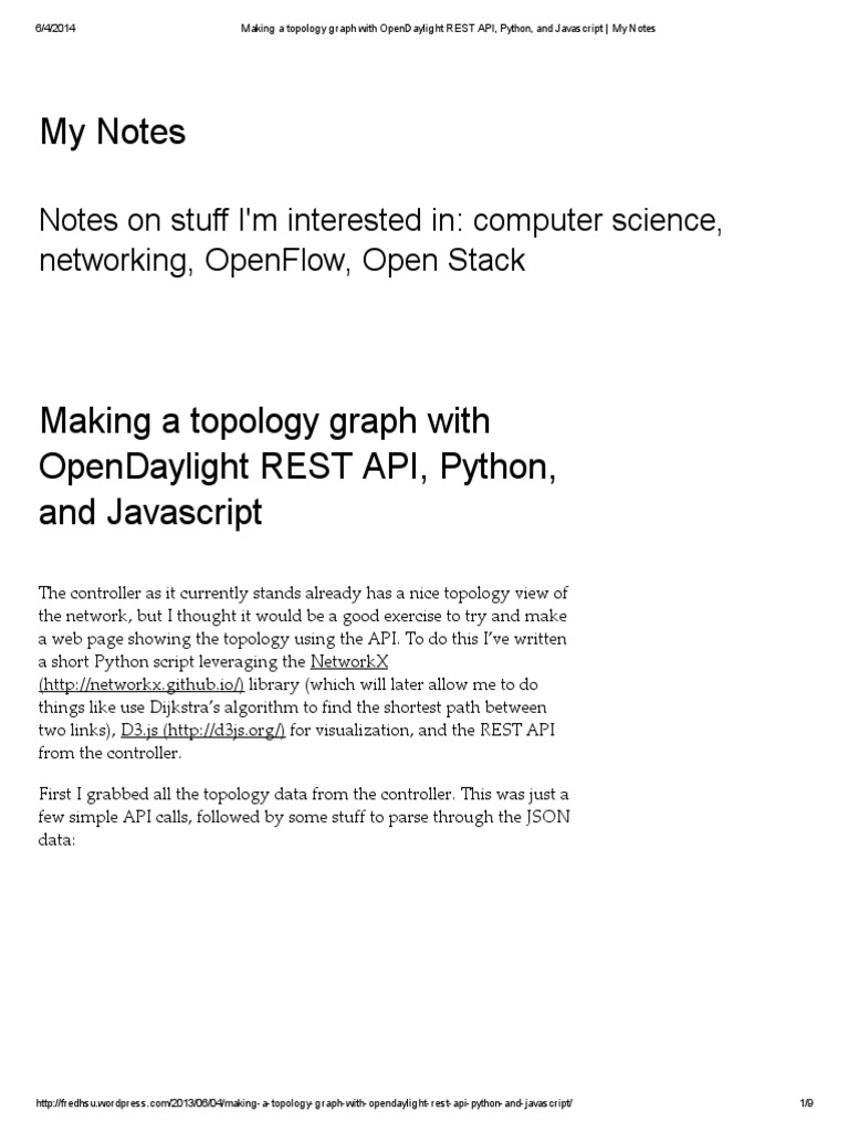 Making A Topology Graph With OpenDaylight REST API, Python, and ...