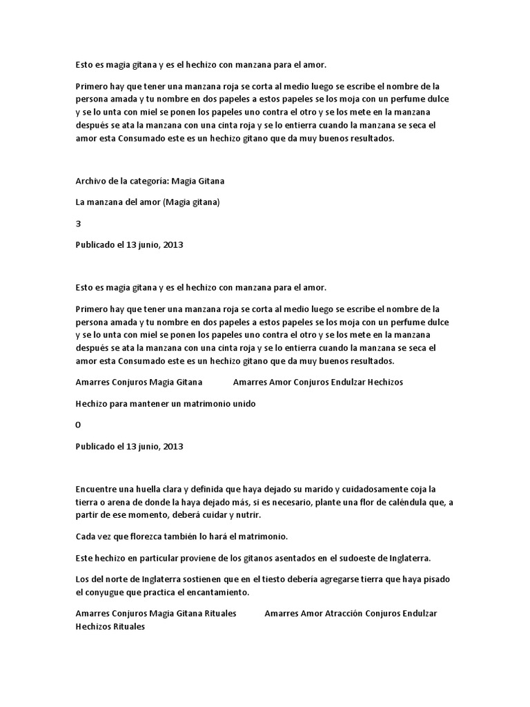 Magia Gitana Hechizos | PDF | Amuleto | Rituales