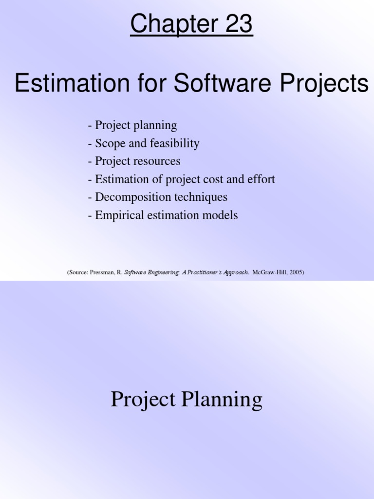 Pressman CH 23 Estimation For Software Projects 2 | PDF | Component ...