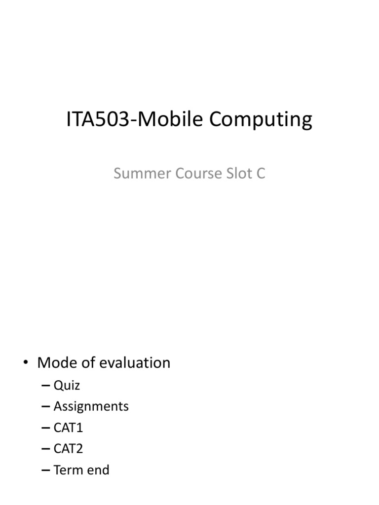 ITA503 Mobile Computing | PDF | Modulation | Channel Access Method