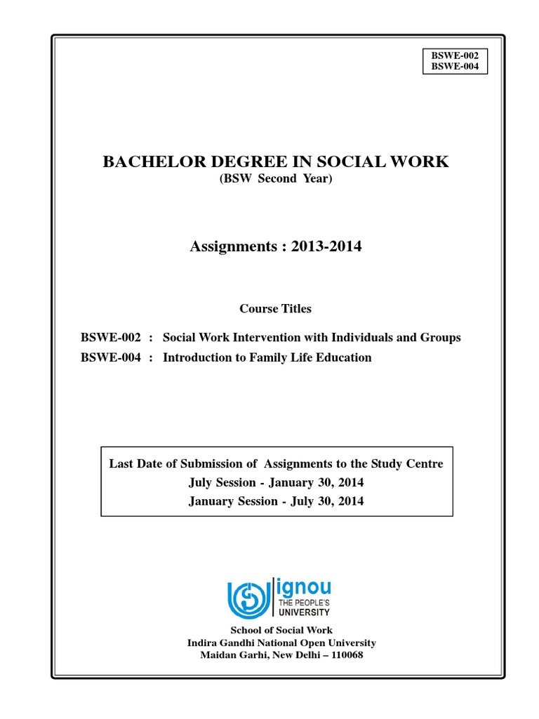 BSW 2nd YeaBSW-2nd Year-2013-2014-English | PDF | Career & Growth