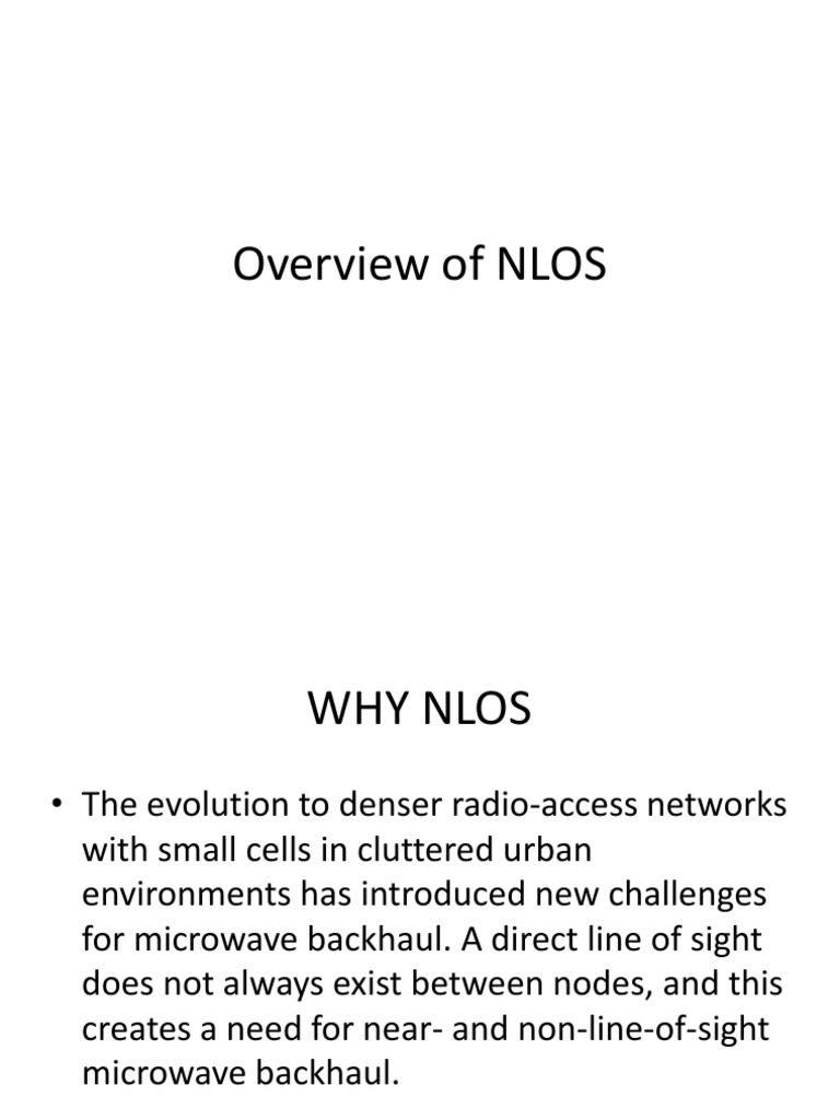 Non Line of Sight (NLOS) | PDF | Radio | Telecommunications Engineering