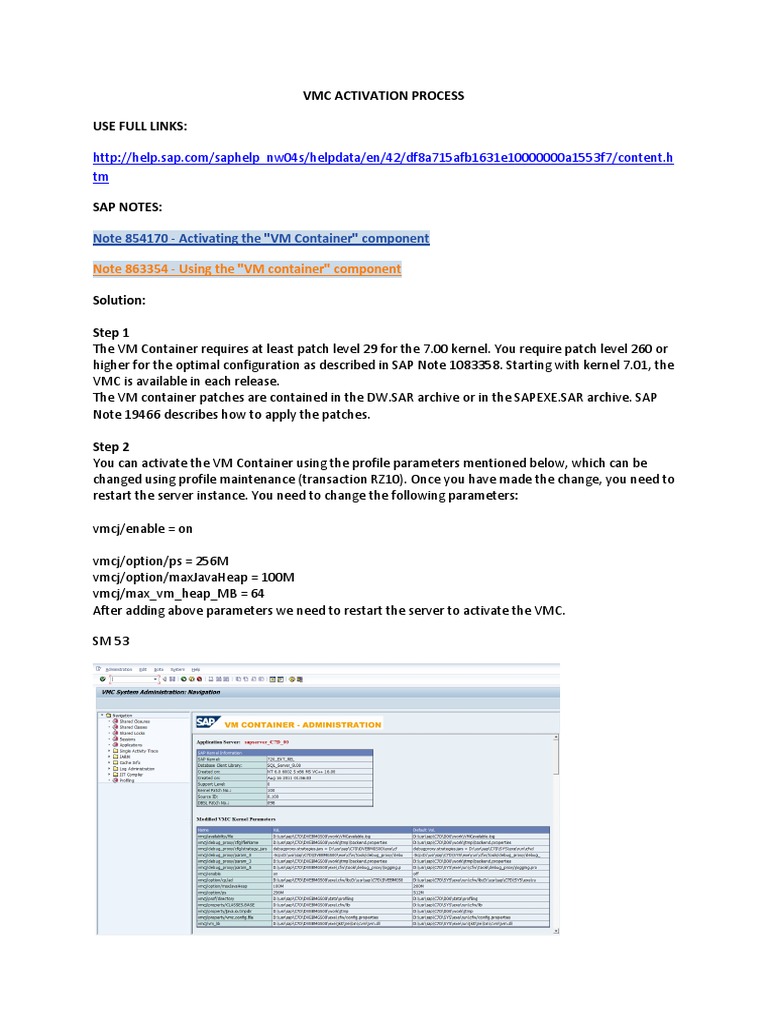 VMC Activation Guide for SAP Admins | PDF | Computers | Technology ...