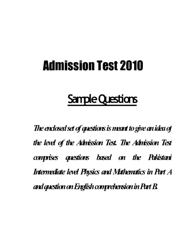University of Lahore UOL Entry Test Sample Paper | PDF | Common Cold ...
