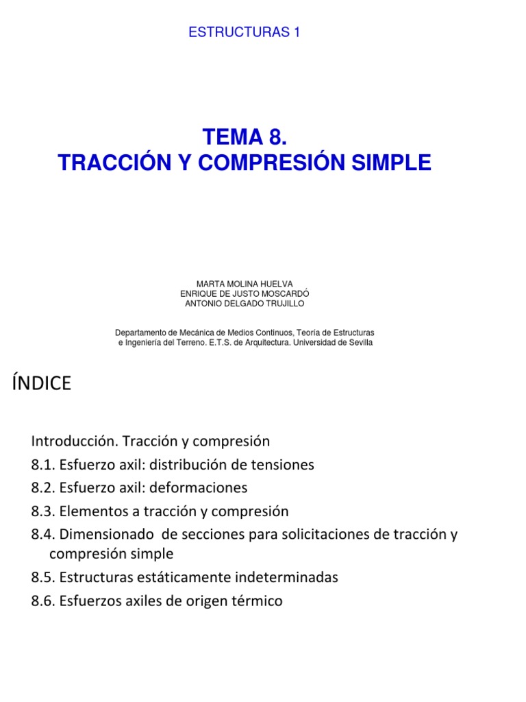 Tema 8 Estructuras | PDF | Estrés (Mecánica) | Rigidez