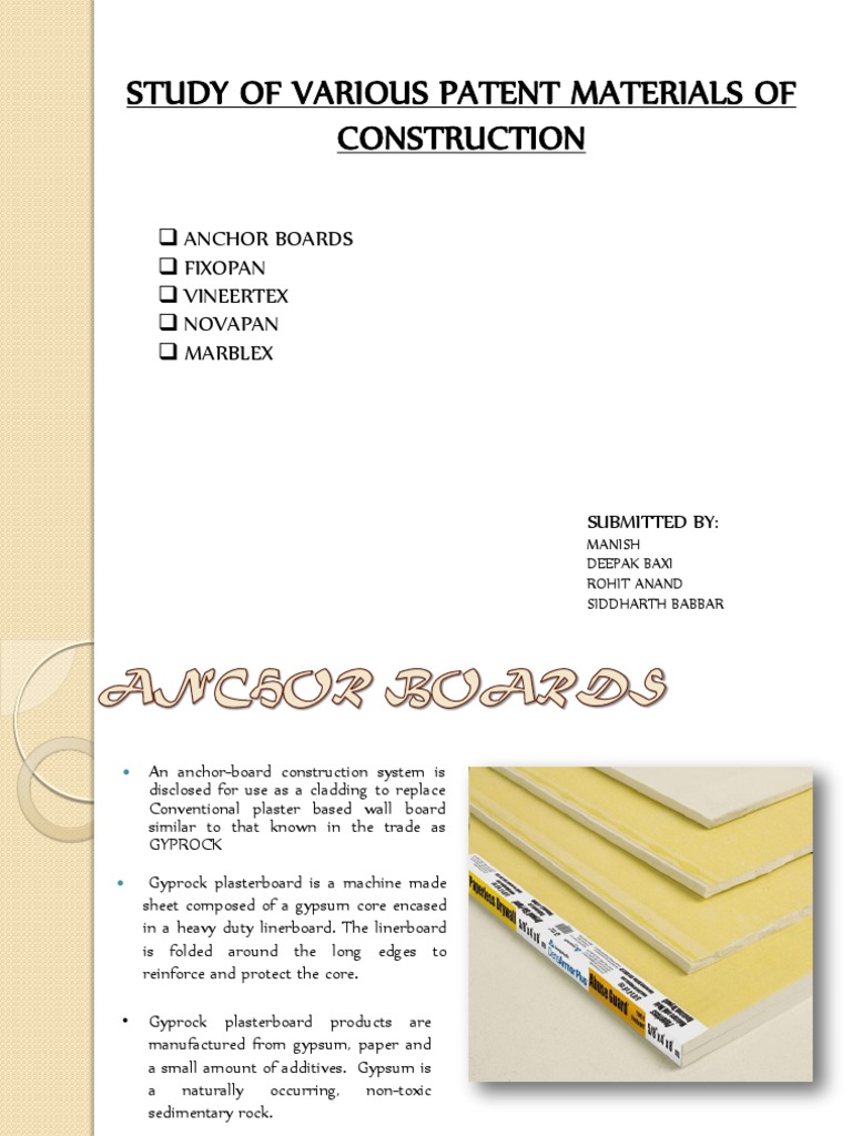 Anchor Boards-1 | PDF | Drywall | Building Engineering