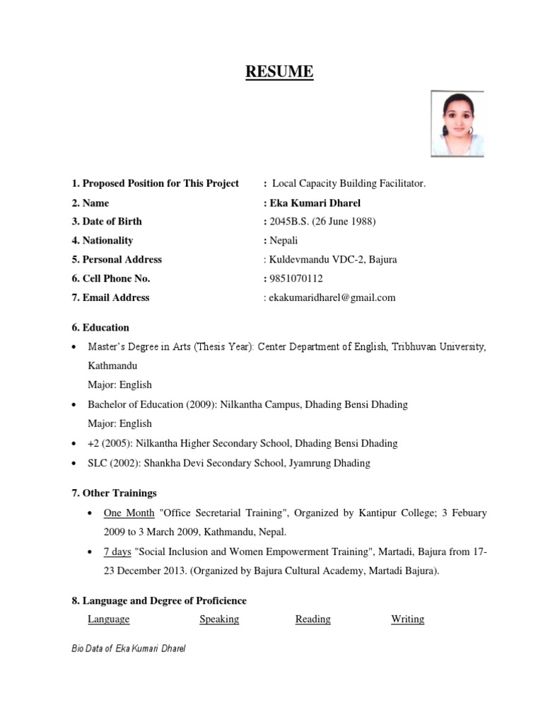 Resume | PDF | Nepal
