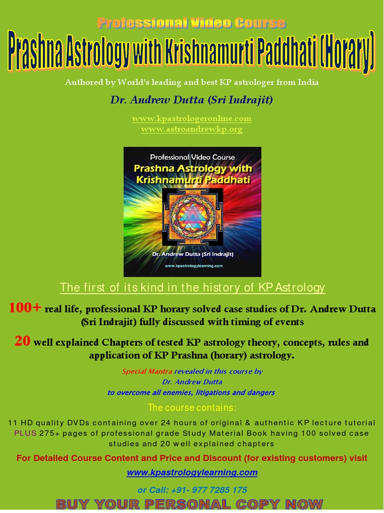 KP Astrology Course by Dr. Andrew Dutta | PDF | New Age Practices ...