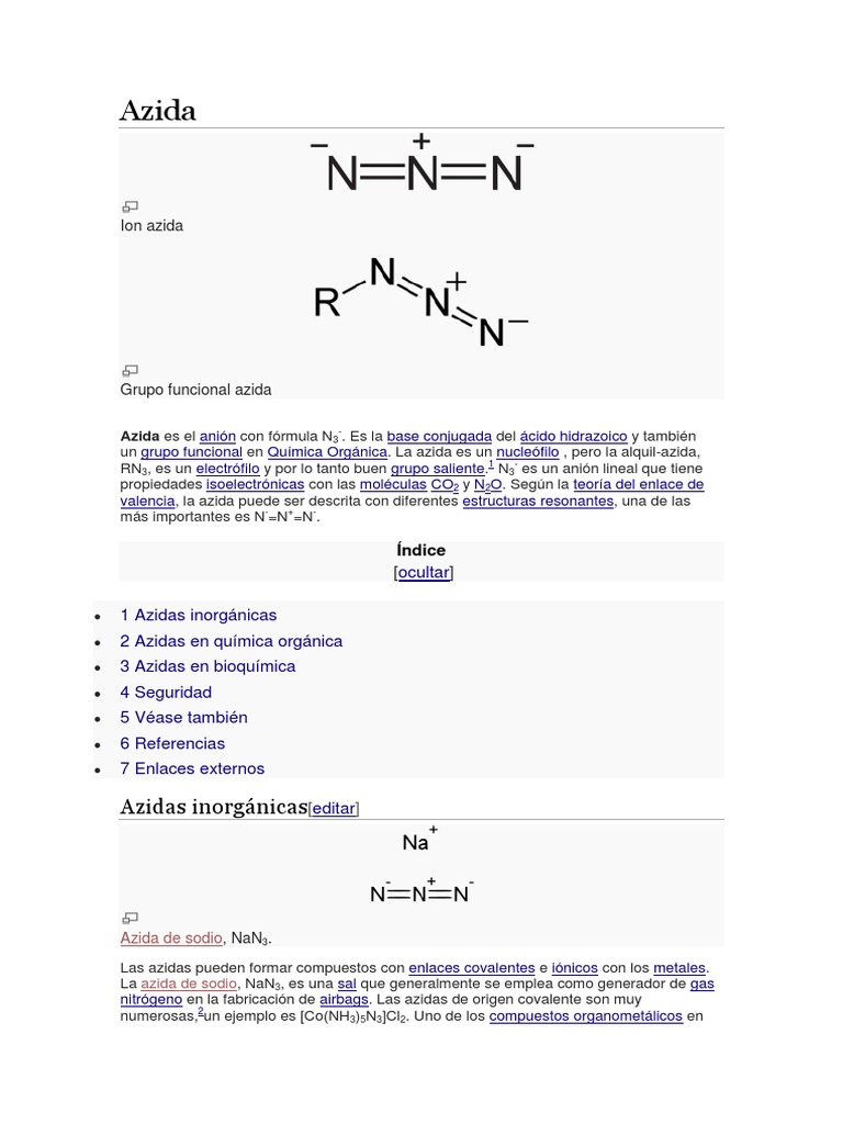 Azida | Química Orgánica | Sustancias químicas