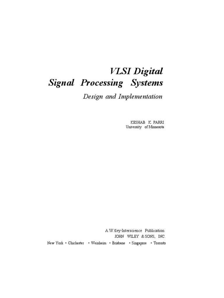Keshab K Parhi VLSI Digital Signal Processing | PDF | Tools | Signal Processing