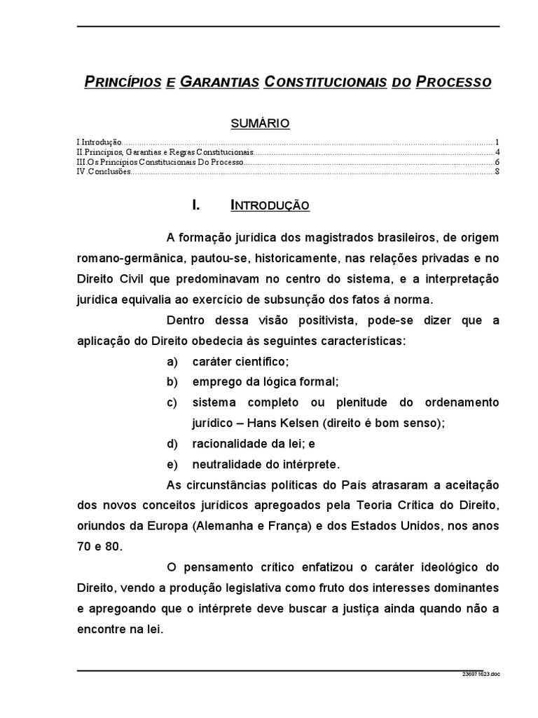 Princípios e Garantias Constitucionais Do Processo | PDF