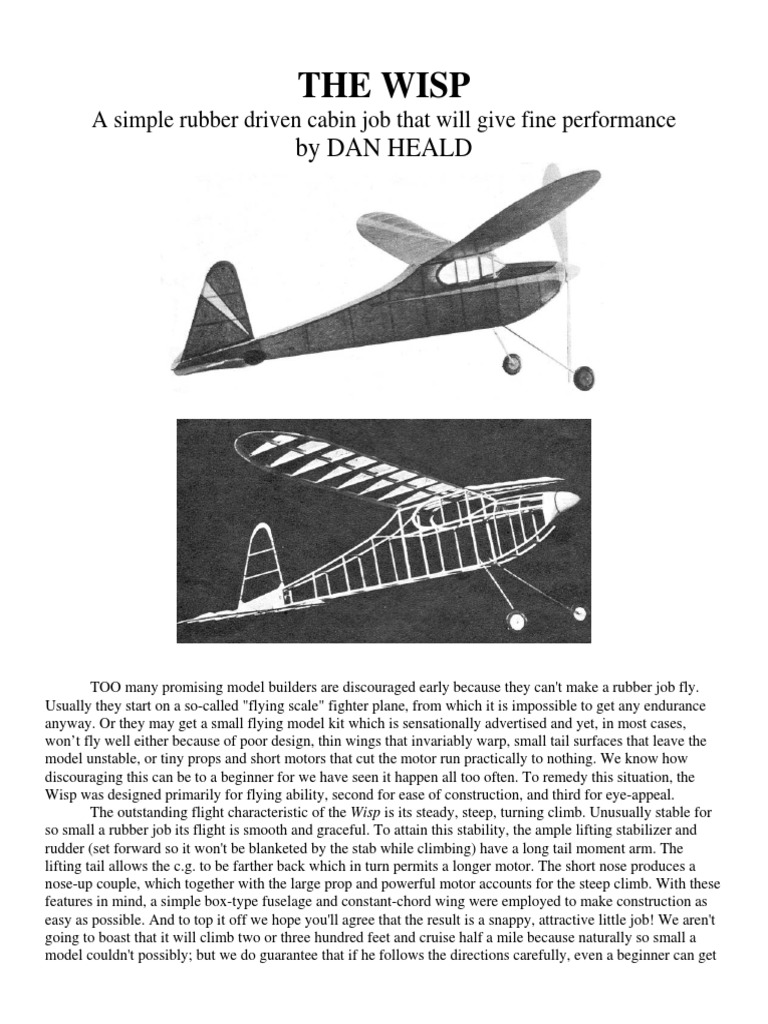 Wisp: Easy Rubber Band Plane Guide | PDF