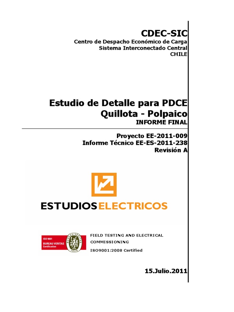 EE-ES-2011-238 Estudio PDCE Fase 1 Preliminar | PDF | Transformador | Software