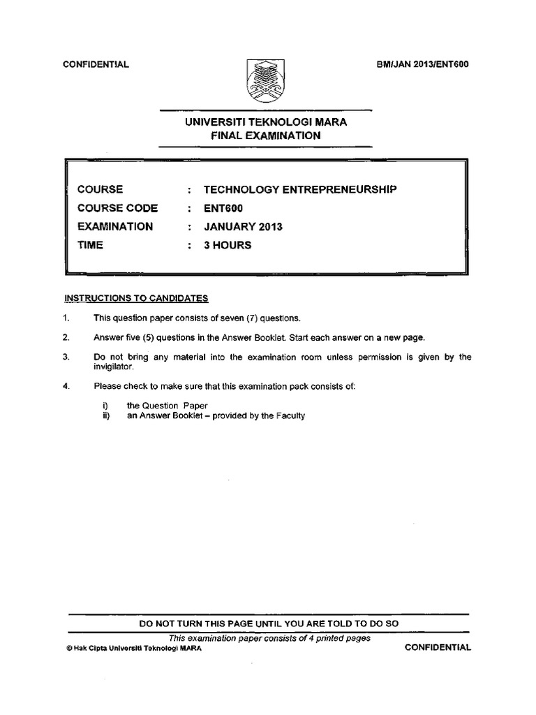 ENT600 | PDF | New Product Development | Entrepreneurship