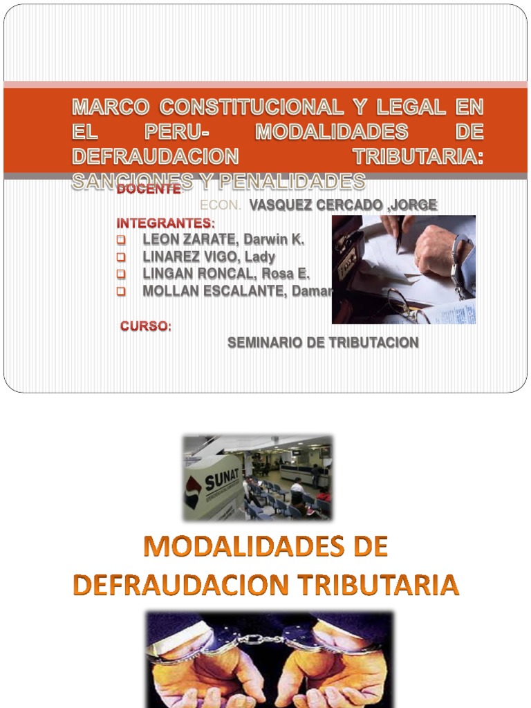 Modalidades de Defraudacion Tributaria | PDF | Impuestos | Gobierno