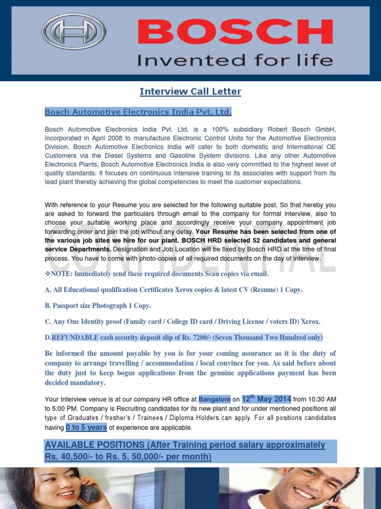 Bosch Letter 1 | Call Centre | Email | Free 30-day Trial | Scribd