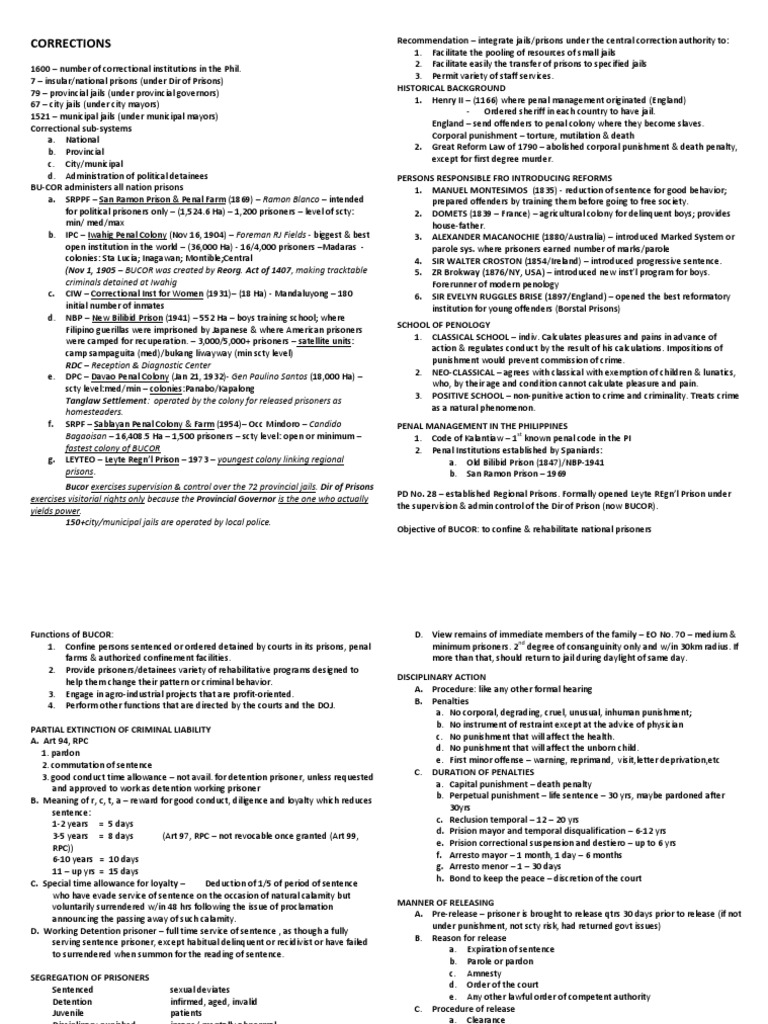 A Comprehensive Overview of the Philippine Correctional System: Its ...