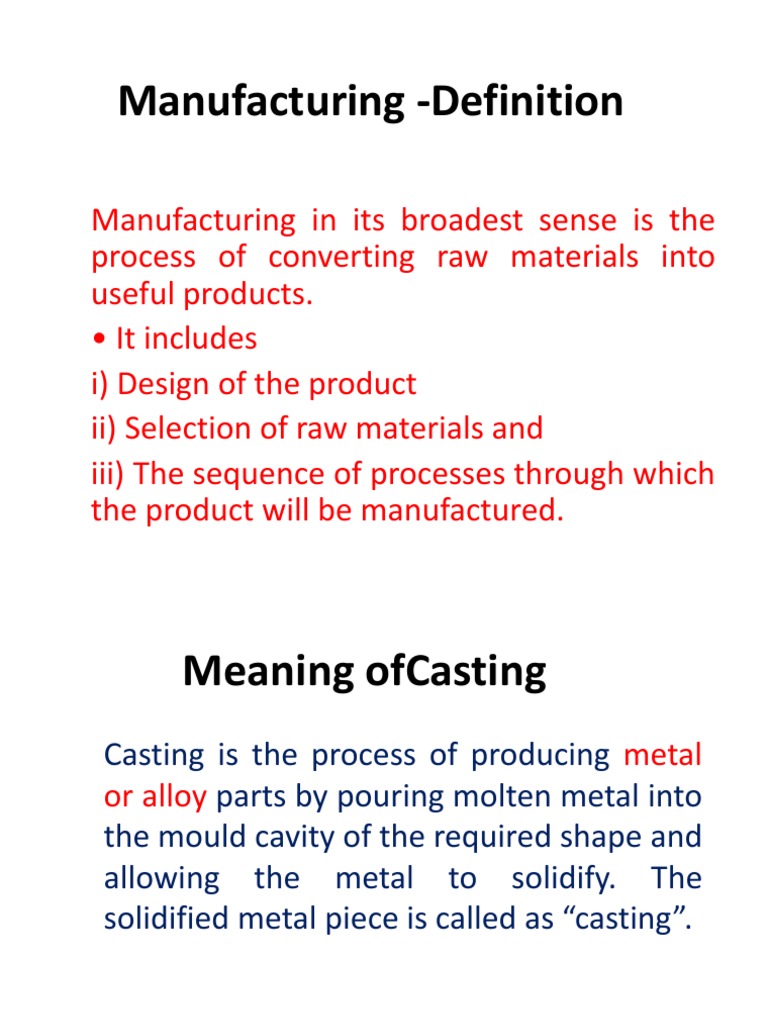 Manufacturing Definition | PDF