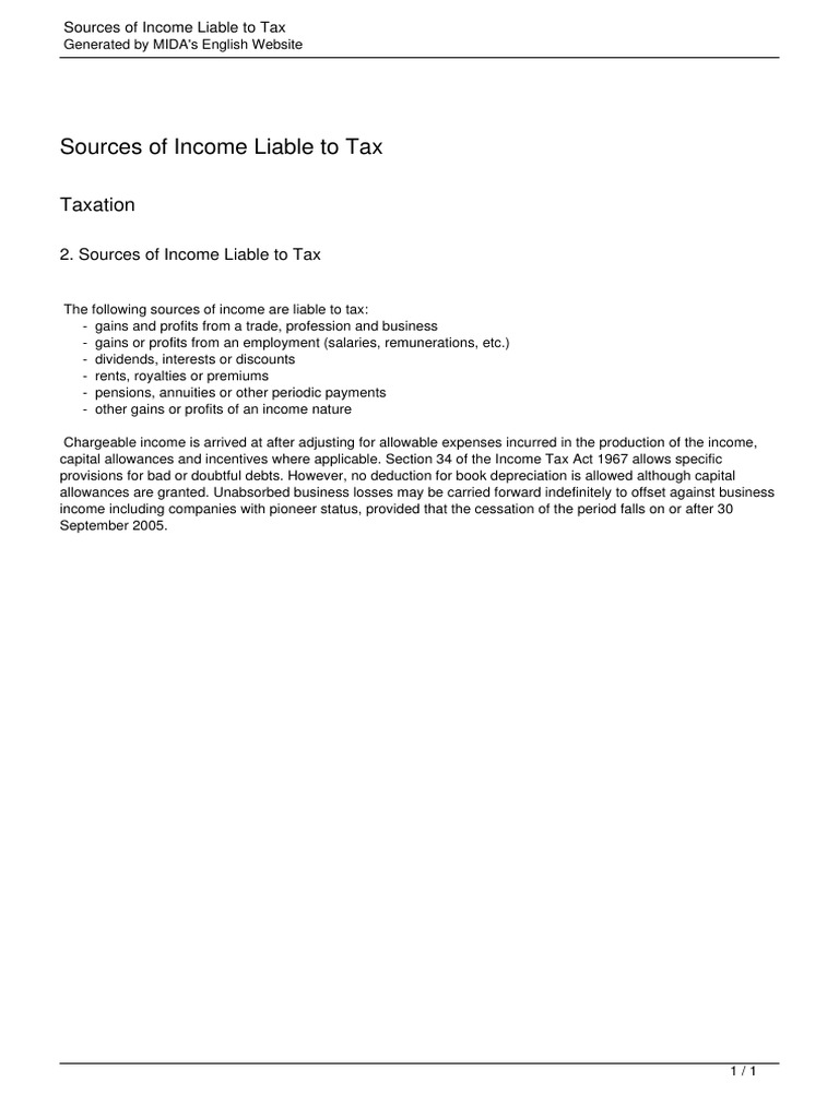Taxable Income Sources Explained | PDF | Tax Deduction | Taxes