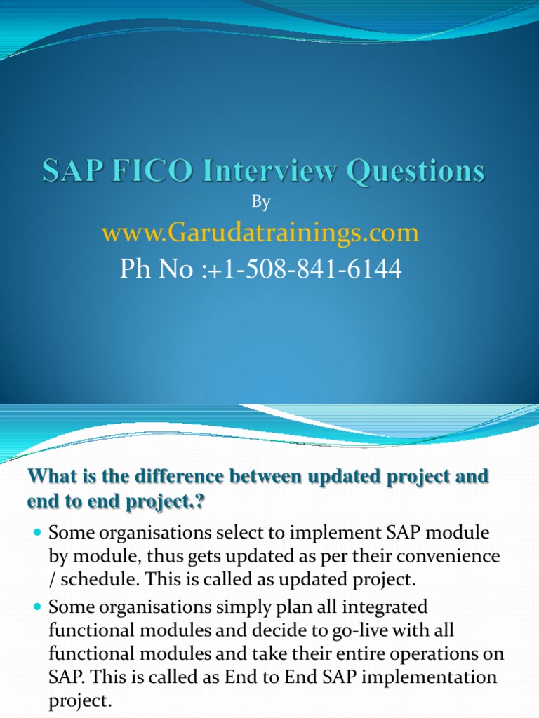 Sap Fico Latest Interview Questions | PDF | Sap Se | Computing