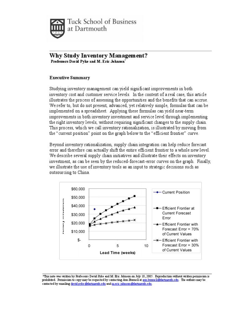 Why Study Inventory Management | PDF | Inventory | Forecasting