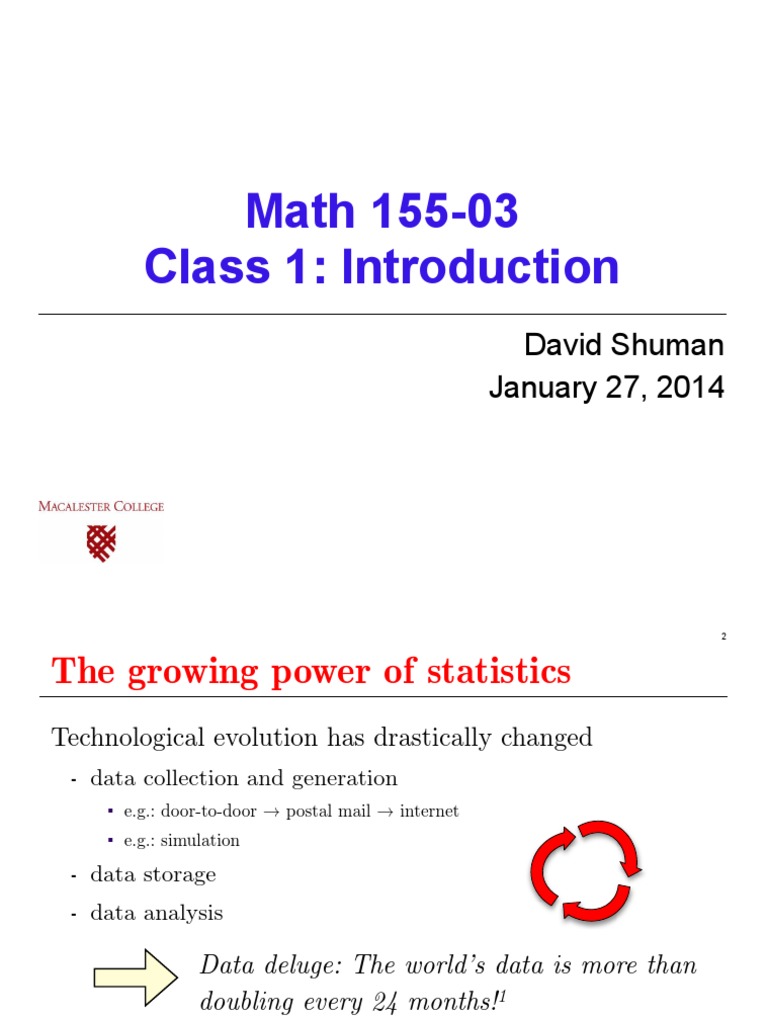 The Growing Power of Statistics and Data Analysis in Math 155 | PDF ...