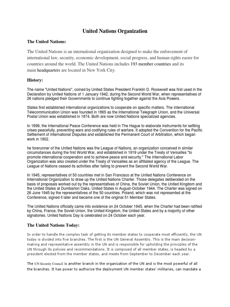 UNO History | Download Free PDF | United Nations | International Relations