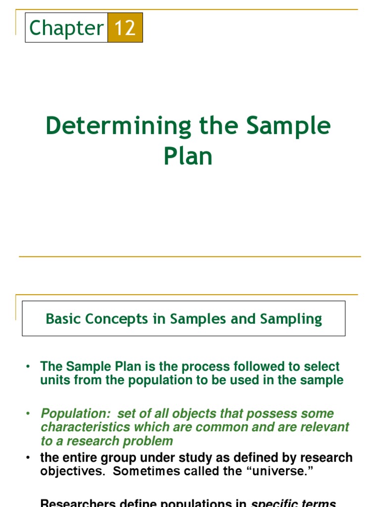 Determining The Sample Plan | Download Free PDF | Sampling (Statistics ...