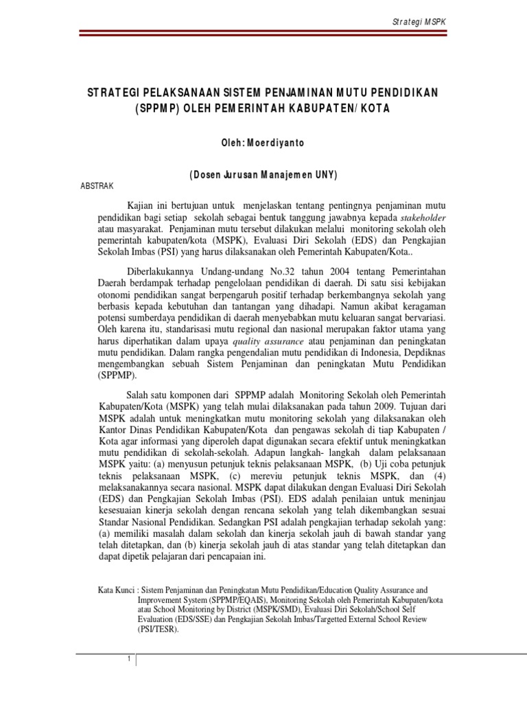 Penjamin Mutu Pendidikan | PDF