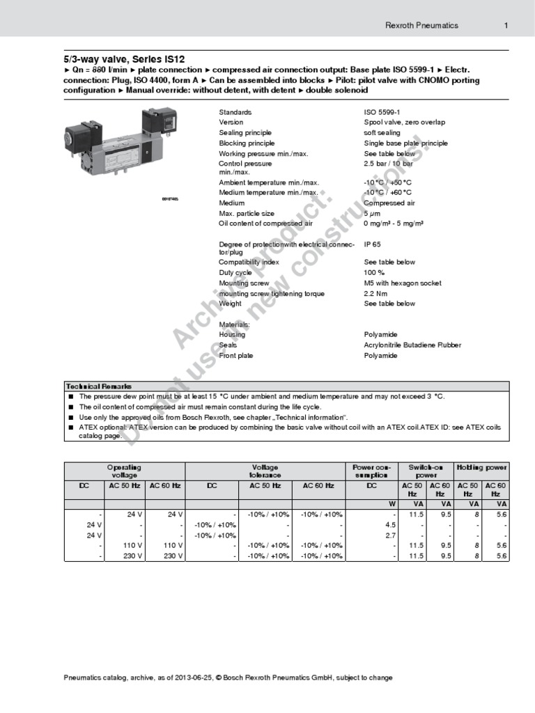 5-3-Way Valve, Series ISO2 | PDF | Valve | Electrical Connector