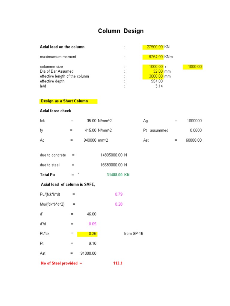 Column Design | PDF | Structural Engineering | Architectural Design