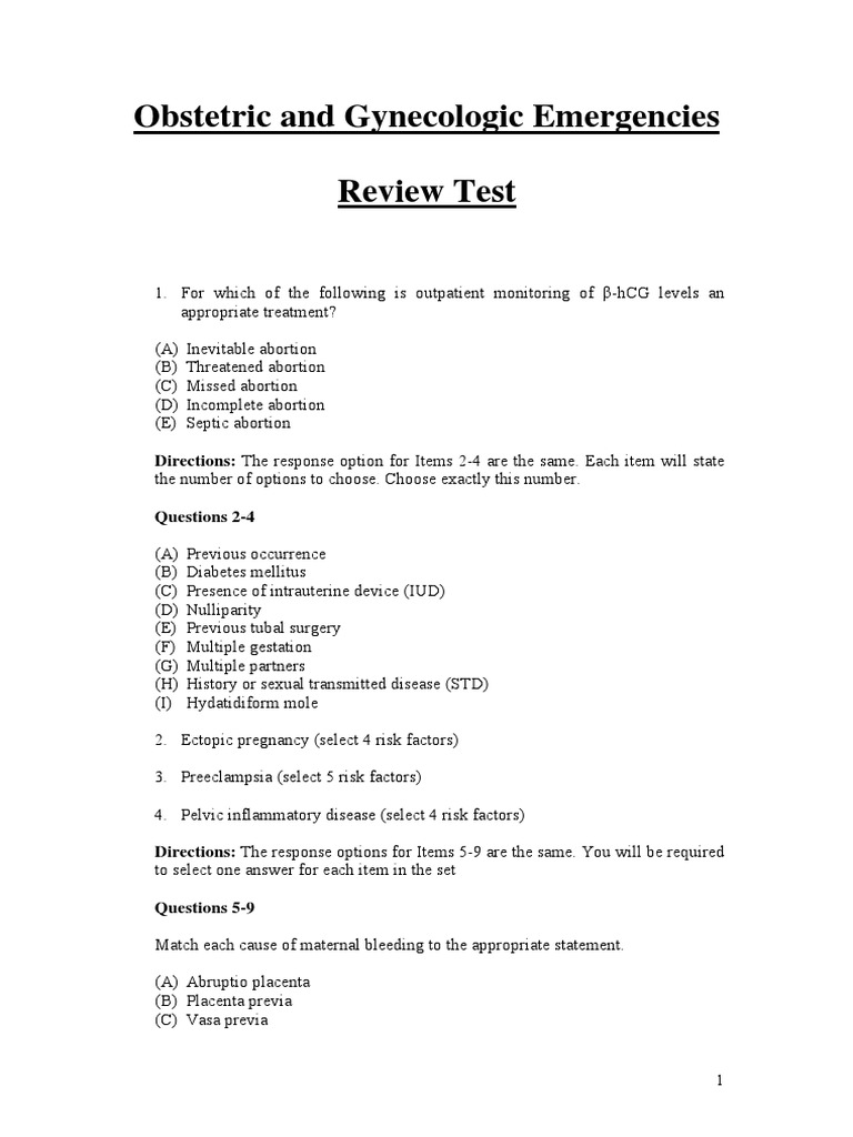 Obstetric and Gynecologic Emergencies | PDF | Miscarriage | Human ...