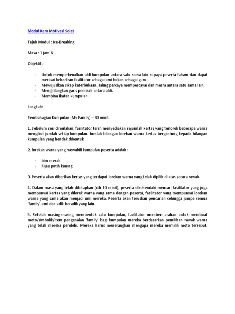 Modul Kem Motivasi Solat | PDF | Karier & Perkembangan