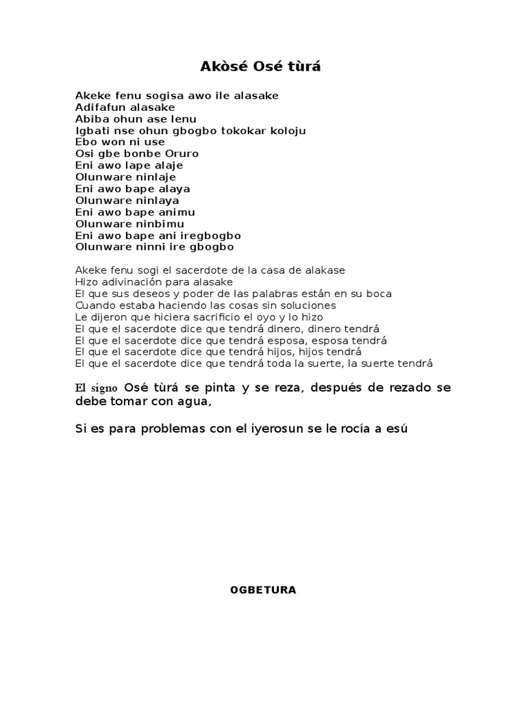 Akòsé Osé Tùrá | PDF