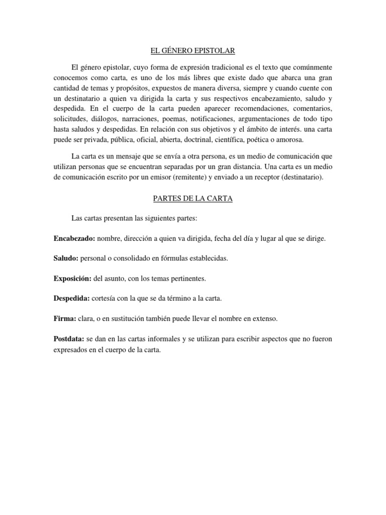 El Género Epistolar | PDF
