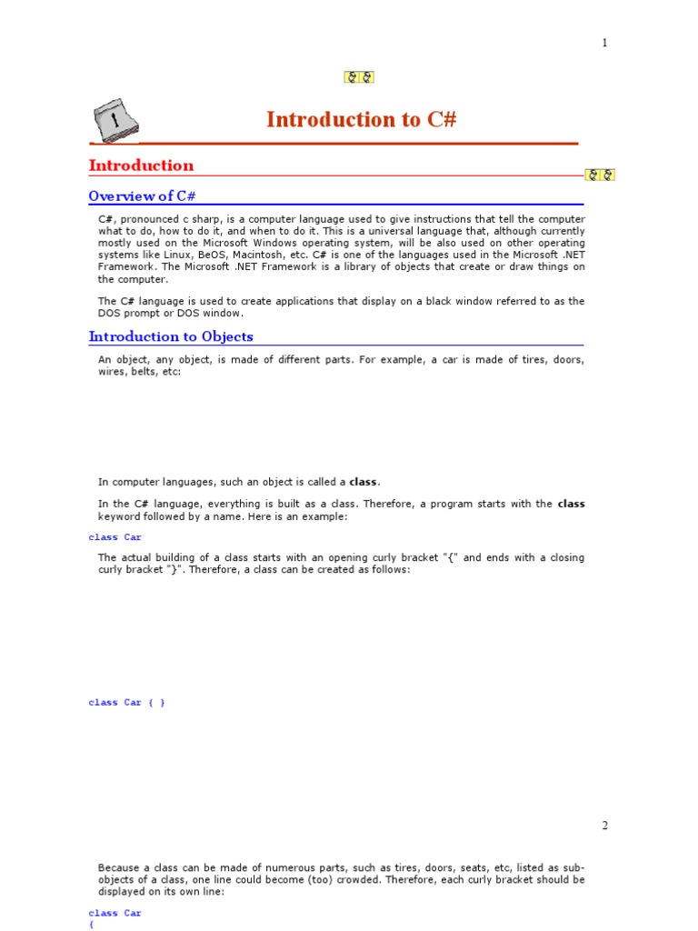 Introduction To C# | PDF | Bit | C Sharp (Programming Language)