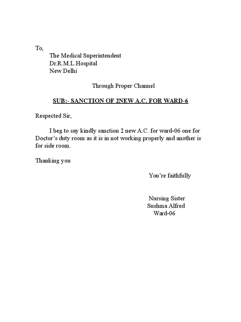 Request for A.C. Installation in Ward-06 | PDF