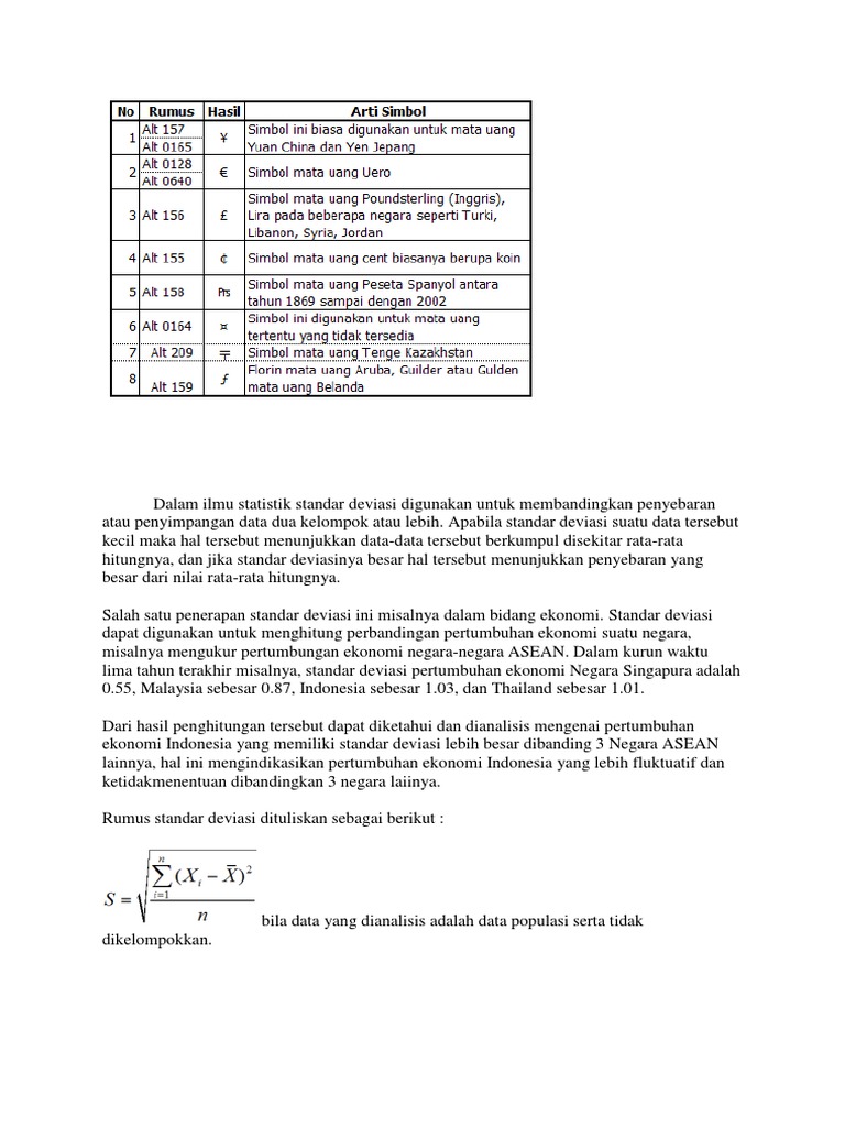 Simbol Dan Rumus Statistik | PDF