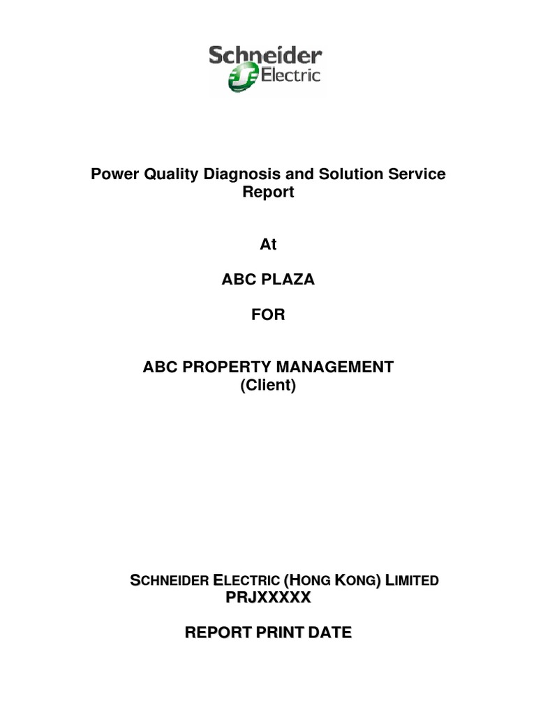 Power Quality Diagnosis Sample Report | PDF | Electrical Engineering ...