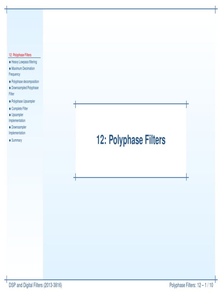 Polyphase Filter | PDF | Low Pass Filter | Sampling (Signal Processing)