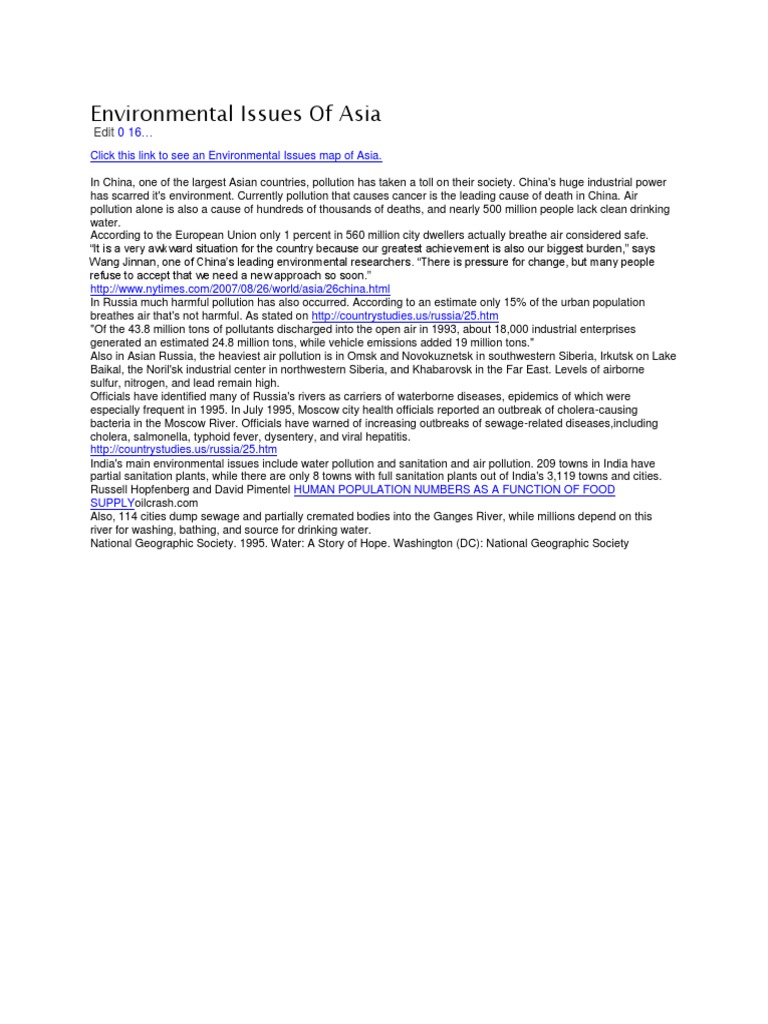 Major Environmental Challenges in Asia | PDF | Air Pollution | Pollution