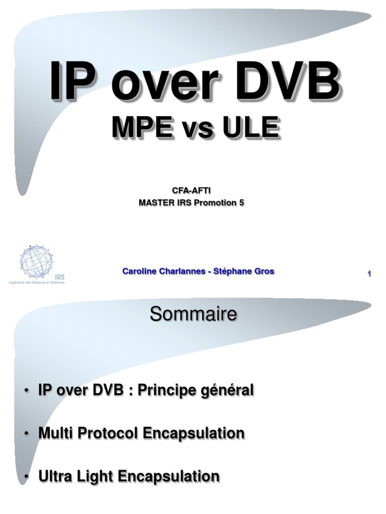 Presentation IP Over DVB | PDF | I Pv6 | Adresse IP