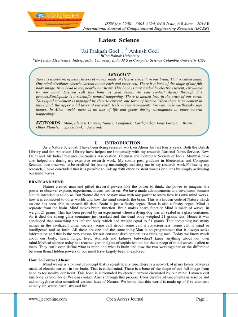 Latest Science: Jai Prakash Goel, Ankush Goel | PDF | Extraterrestrial ...