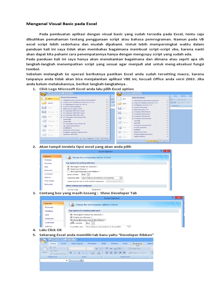 01-Mengenal Visual Basic Pada Excel Bab 1 | PDF | Seni
