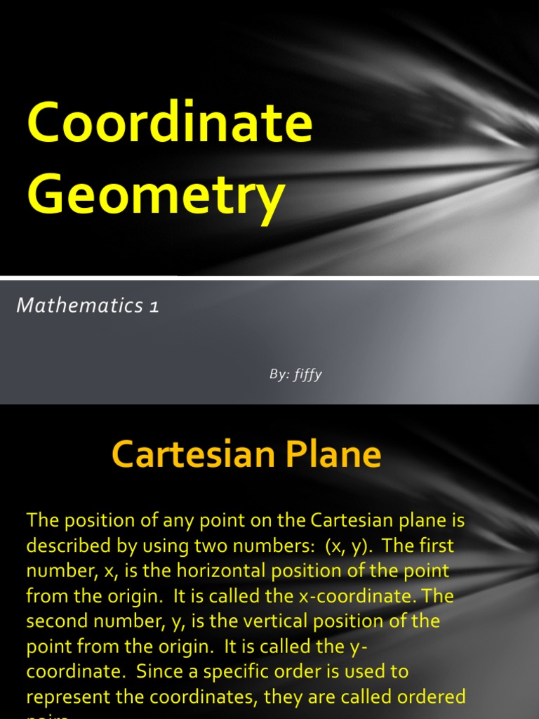 Cartesian Plane Coordinate Geometry Explained | PDF | Line (Geometry ...