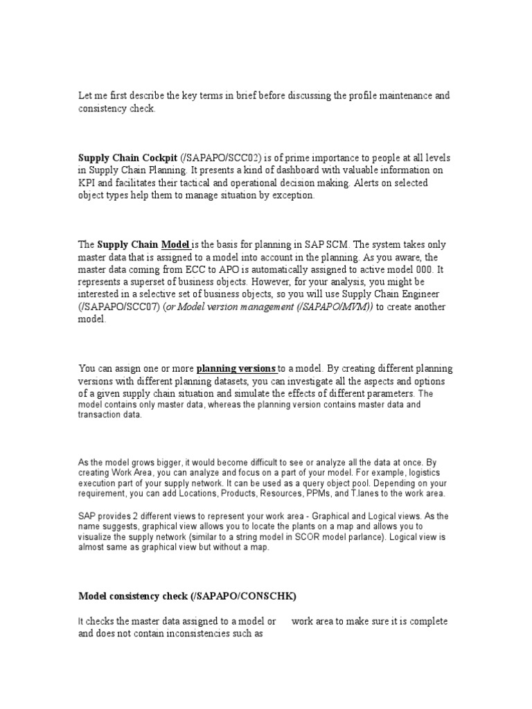 Supply Chain Cockpit (/SAPAPO/SCC02) Is of Prime Importance To People at All Levels | PDF ...