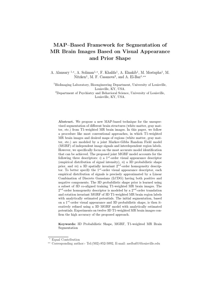 MAP-Based Framework For Segmentation of MR Brain Images Based On Visual Appearance and Prior ...